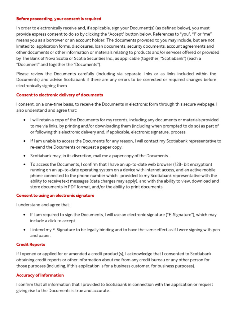 Electronic Disclosures and Signatures Consent | PDF