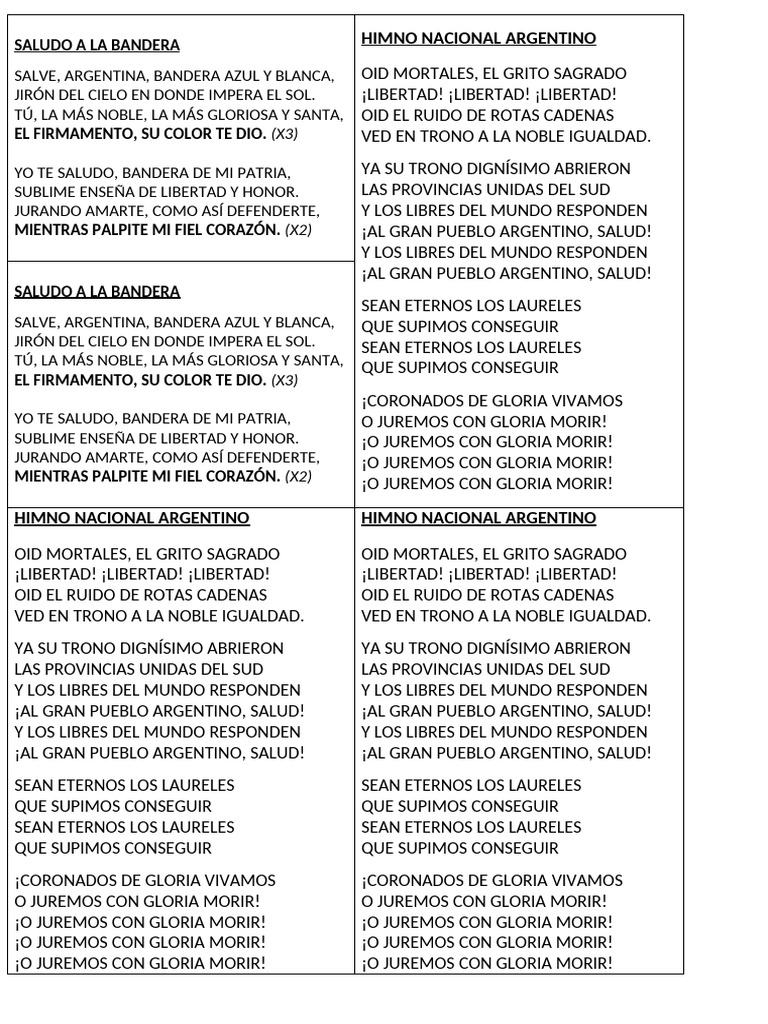Himno Saludo y Marcha A Mi Bandera | PDF | Símbolos nacionales ...