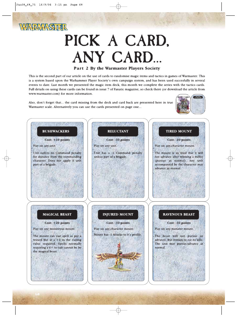 Pick a Card 2 Tactics | PDF