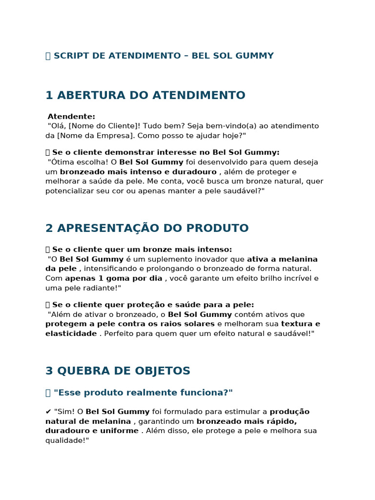SCRIPT BELA GUMMY SOL (1) | PDF | Pele | Protetor solar