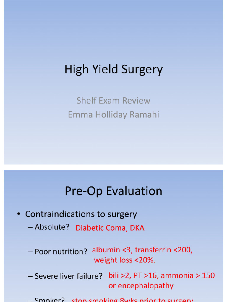 High Yield Surgery Medics Study Corner | PDF