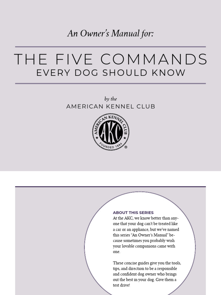 09. The Five Commands Every Dog Should Know author American Kennel Club | PDF | American Kennel ...