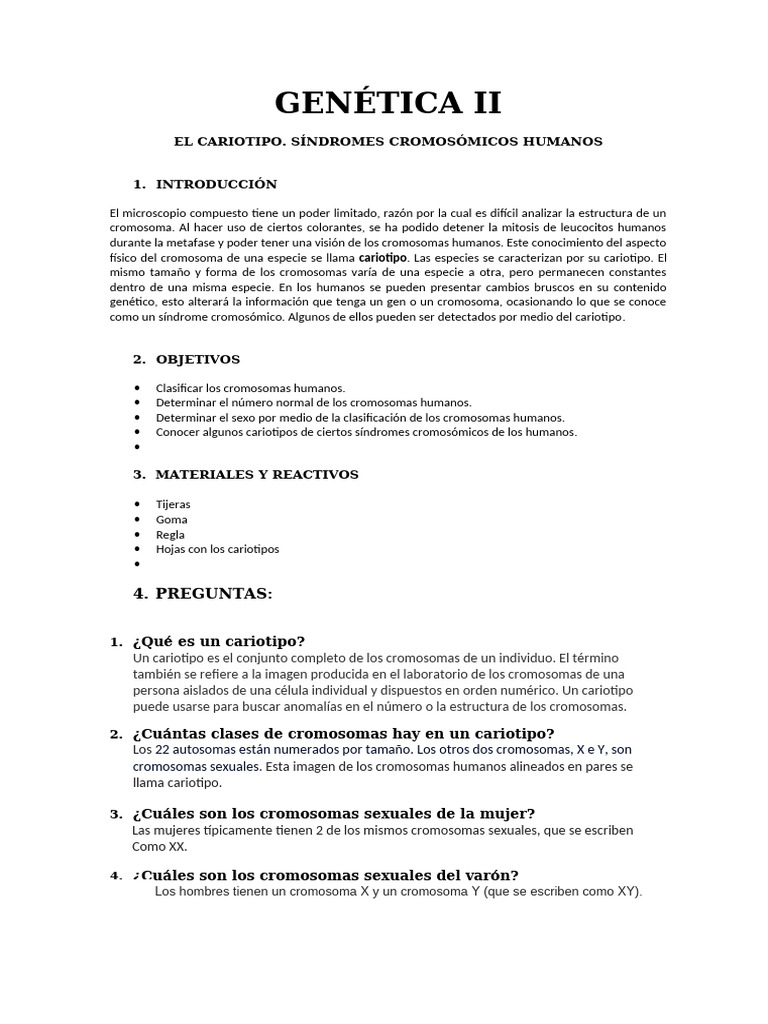 biologiaa | PDF | Cariotipo | Cromosoma