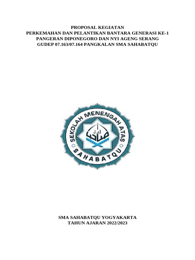 Proposal KEMAH PRAMUKA BANTARA MAR-MEI 2023 fix | PDF