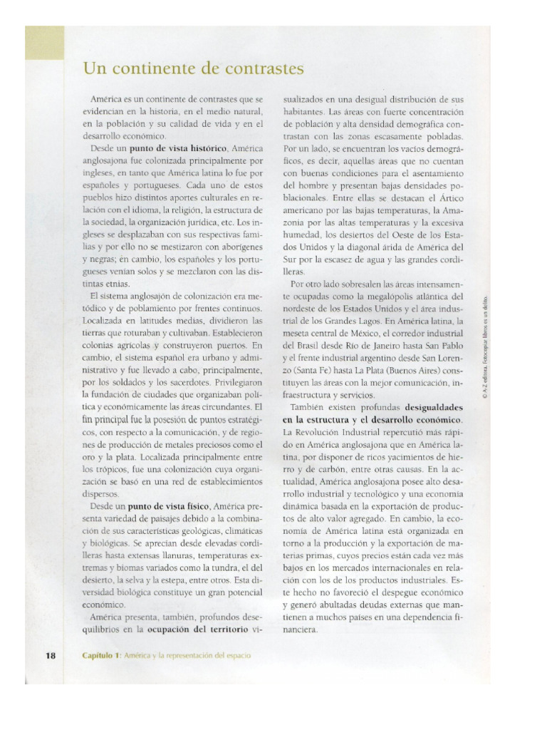 Un Continente de Contrastes | PDF