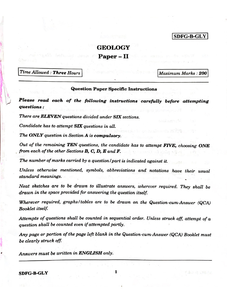 Gsi paper 1 & 2 question paper | PDF