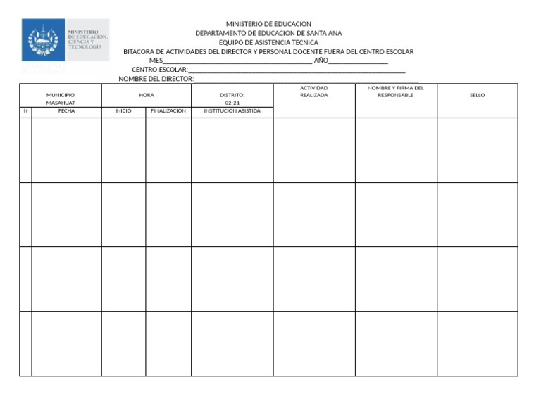 Bitácora de Asistencia Escolar | PDF