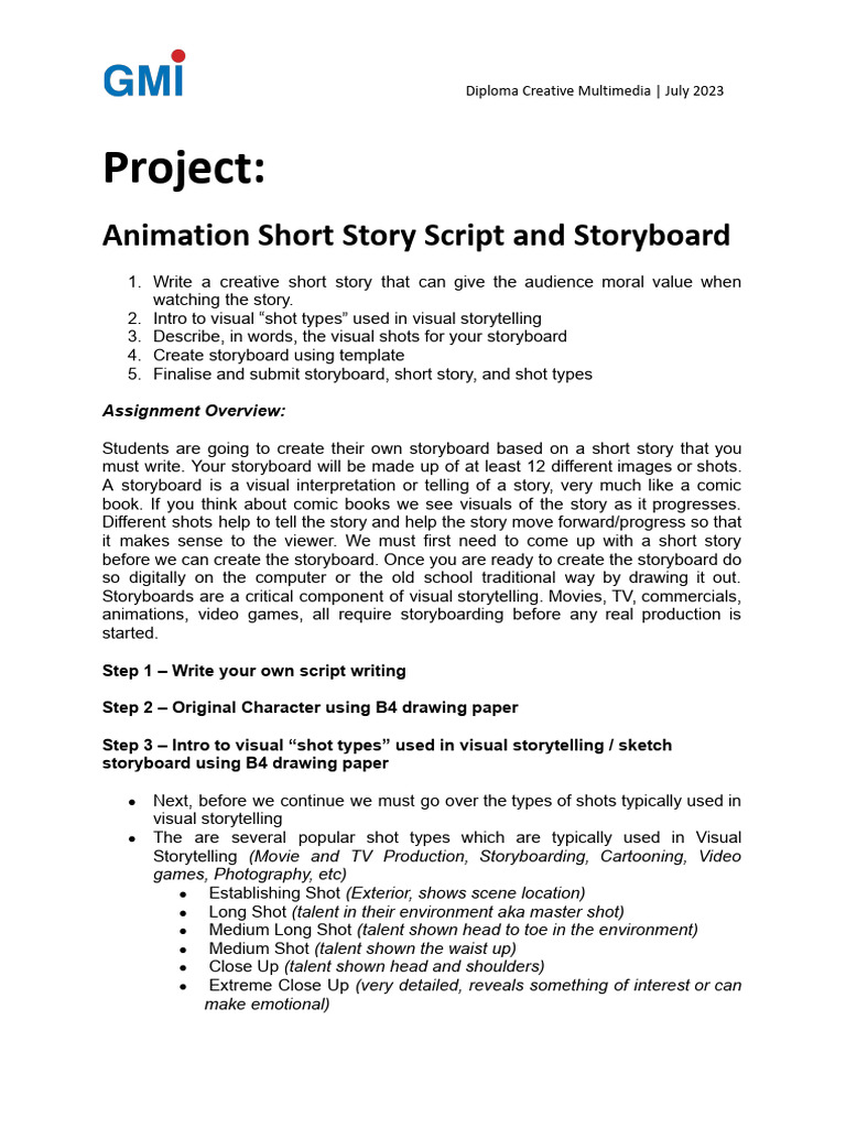 Creative Multimedia Storyboard Project | PDF | Animation