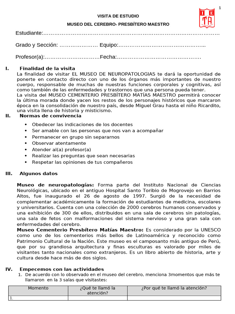 Ficha de Aplicación MUSEOS | PDF | Museo