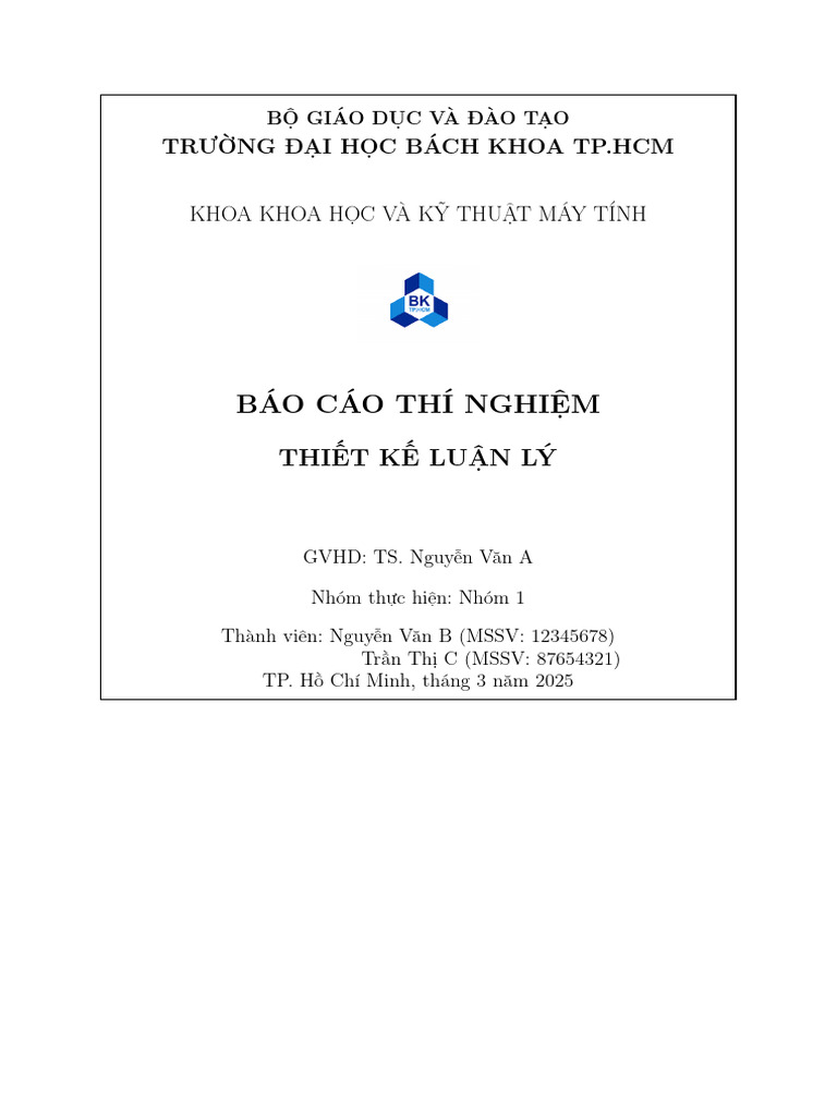 Báo cáo thí nghiệm TKLL | PDF