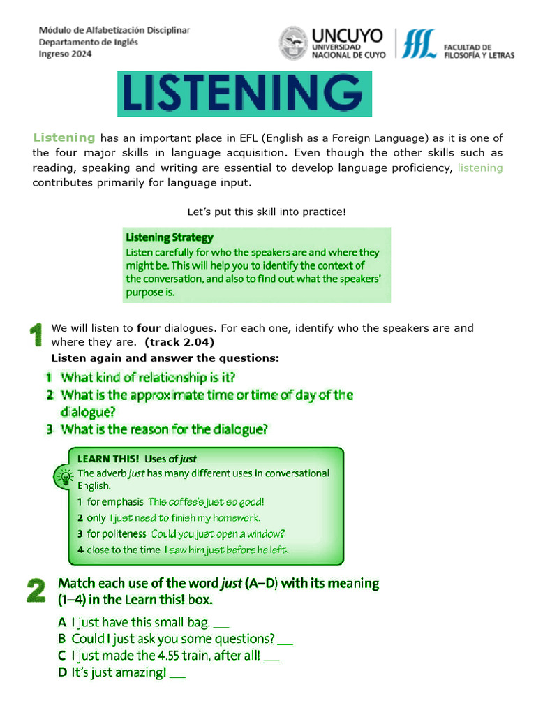 Unit 4 - Travelling - Listening | PDF