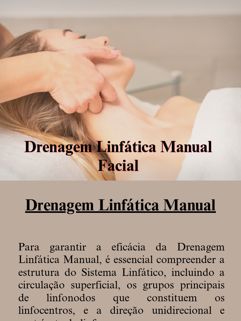 Drenagem Linfática Facial Manual | PDF | Sistema linfático | Linfa