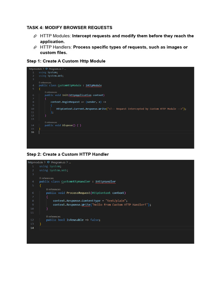 Customizing HTTP Modules and Handlers | PDF