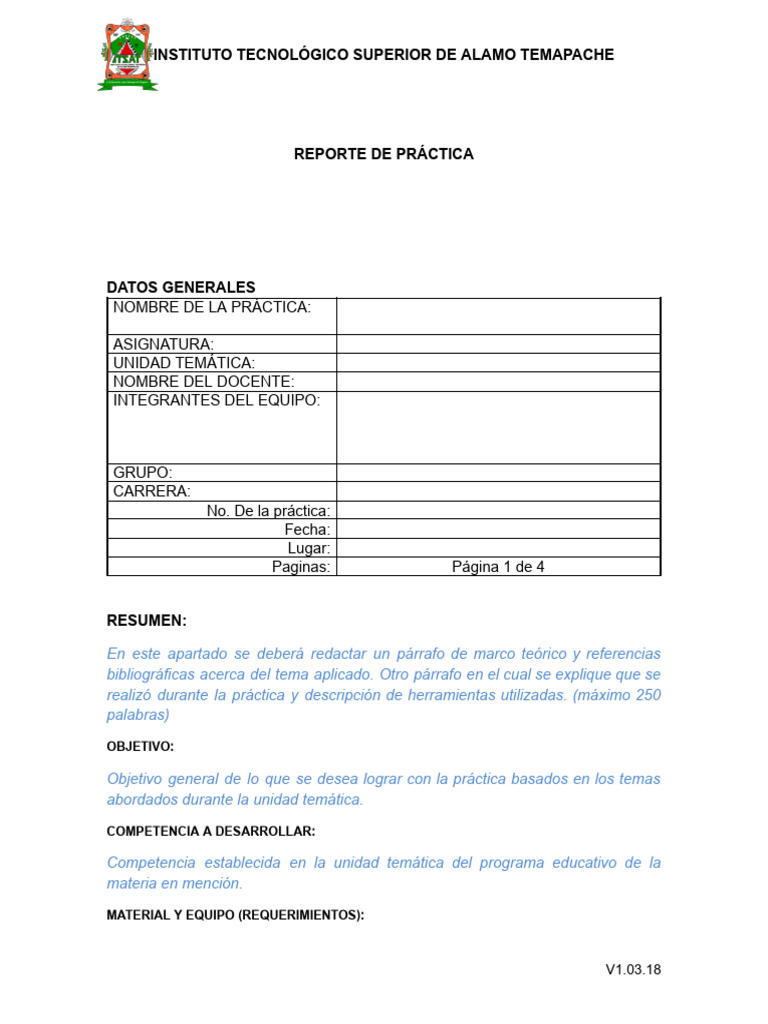 Reporte de Practicas Con Rubrica | PDF | Aprendizaje