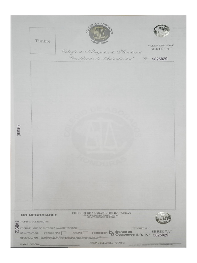 Papel Especial Notarial | PDF