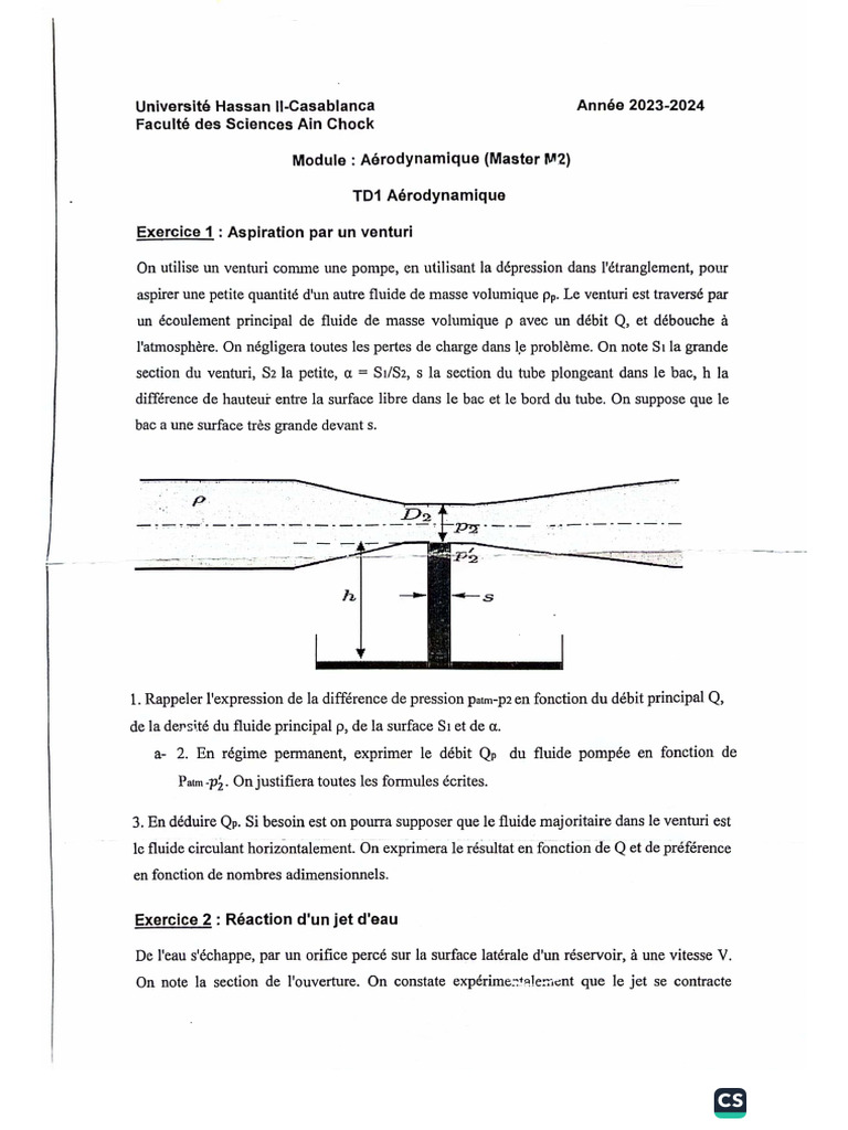 Aerodynamic Exercises | PDF