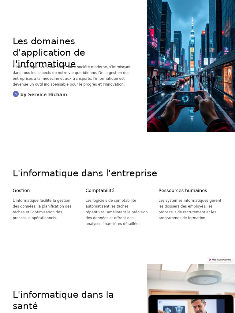Les Domaines Dapplication de Linformatique 1 | PDF | Informatique | Application