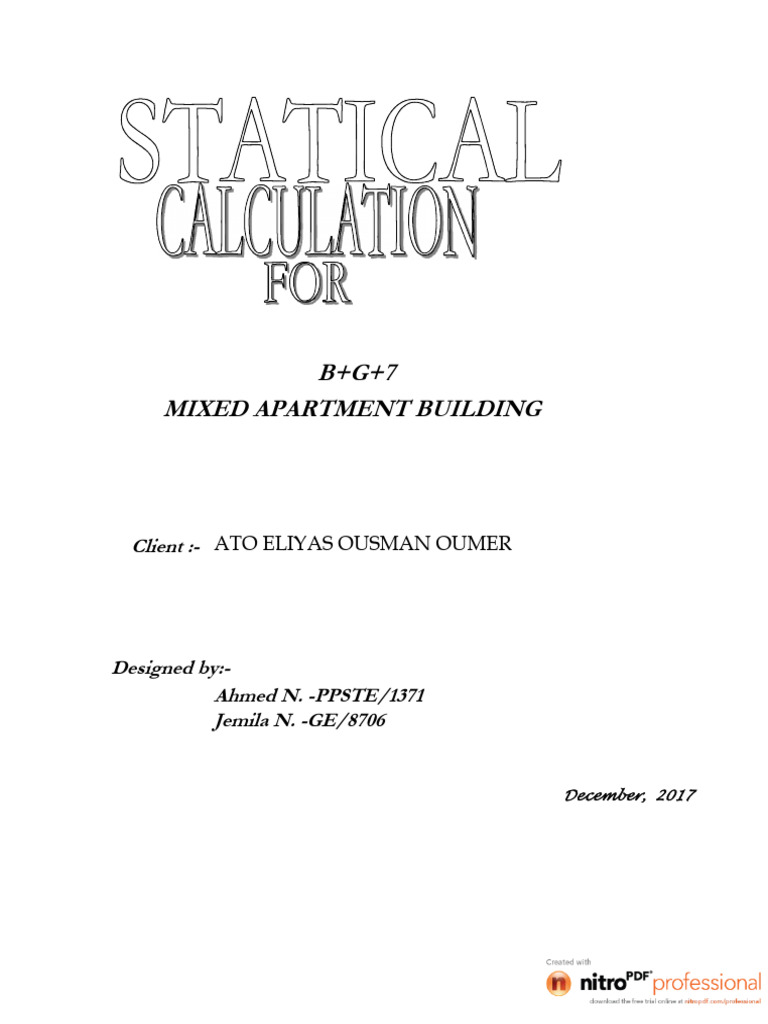 Statical Report | PDF | Wall | Concrete