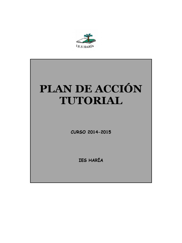14.PLAN_DE_ACCIÓN_TUTORIAL | PDF | Aprendizaje | Maestros