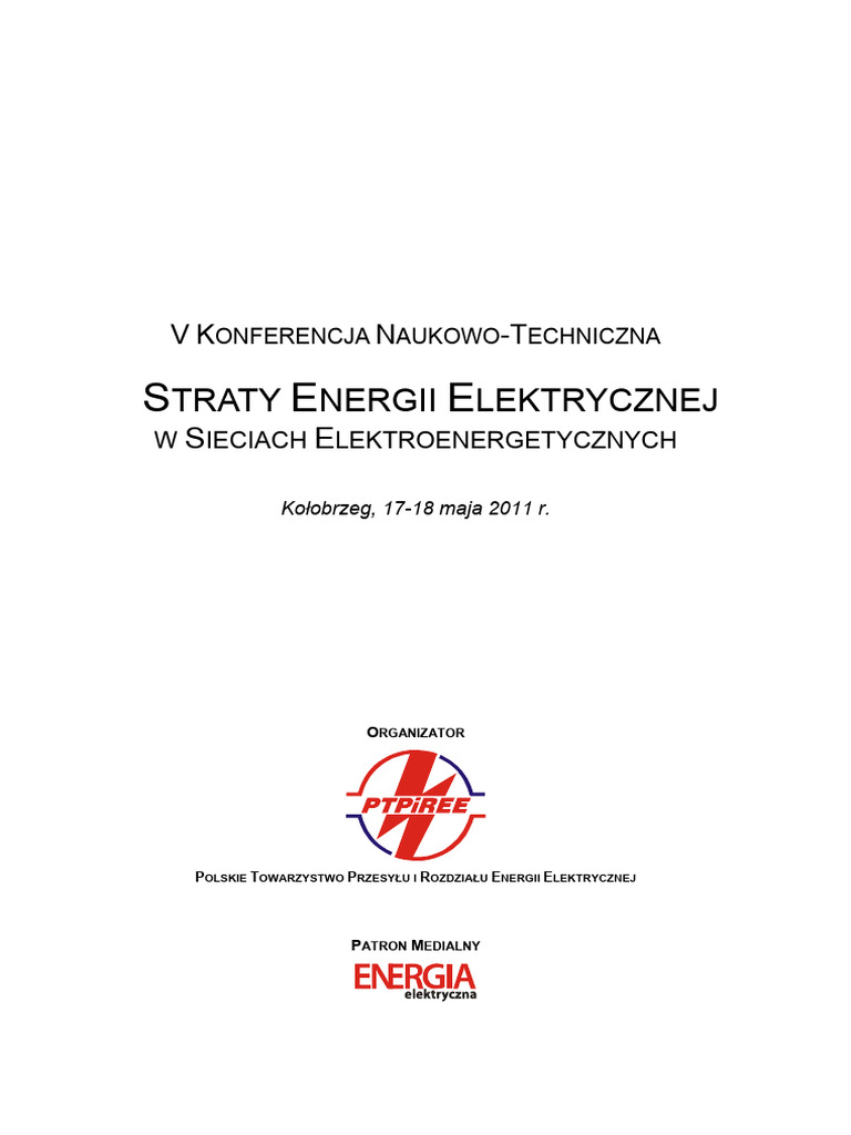 V Konferencja - Straty Energii Elektrycznej w Sieciach Elektroenergetycznych | PDF