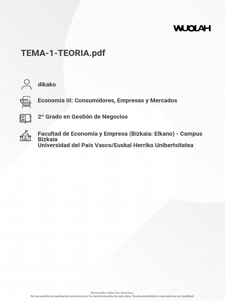 Wuolah Free TEMA 1 TEORIA | PDF | Los consumidores | Ciencias económicas