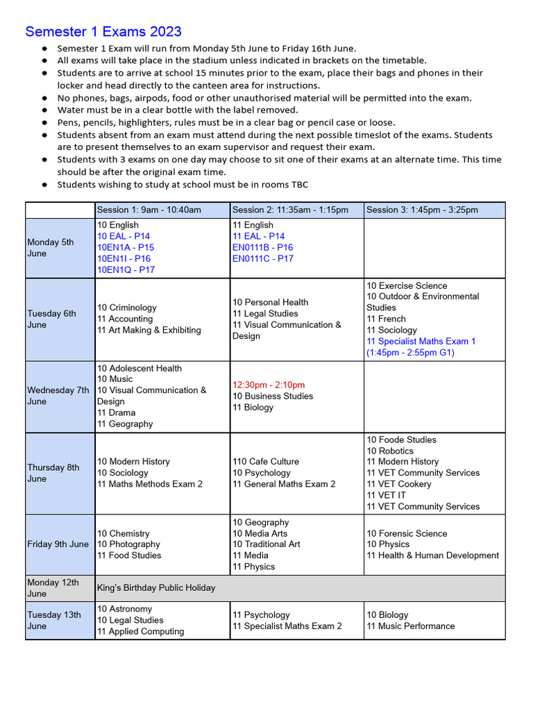 Semester 1 Exams - Student | PDF | Science