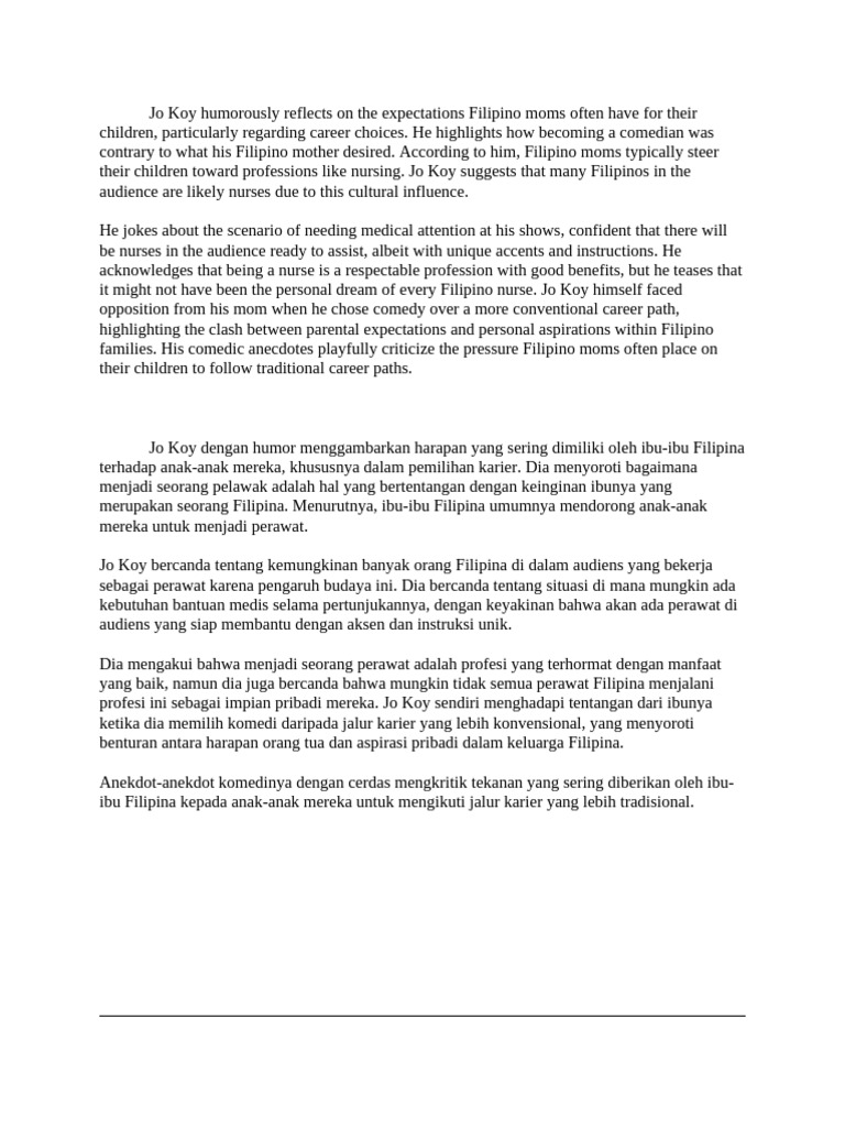 Jo Koy humorously reflects on the expectations Filipino moms often have ...