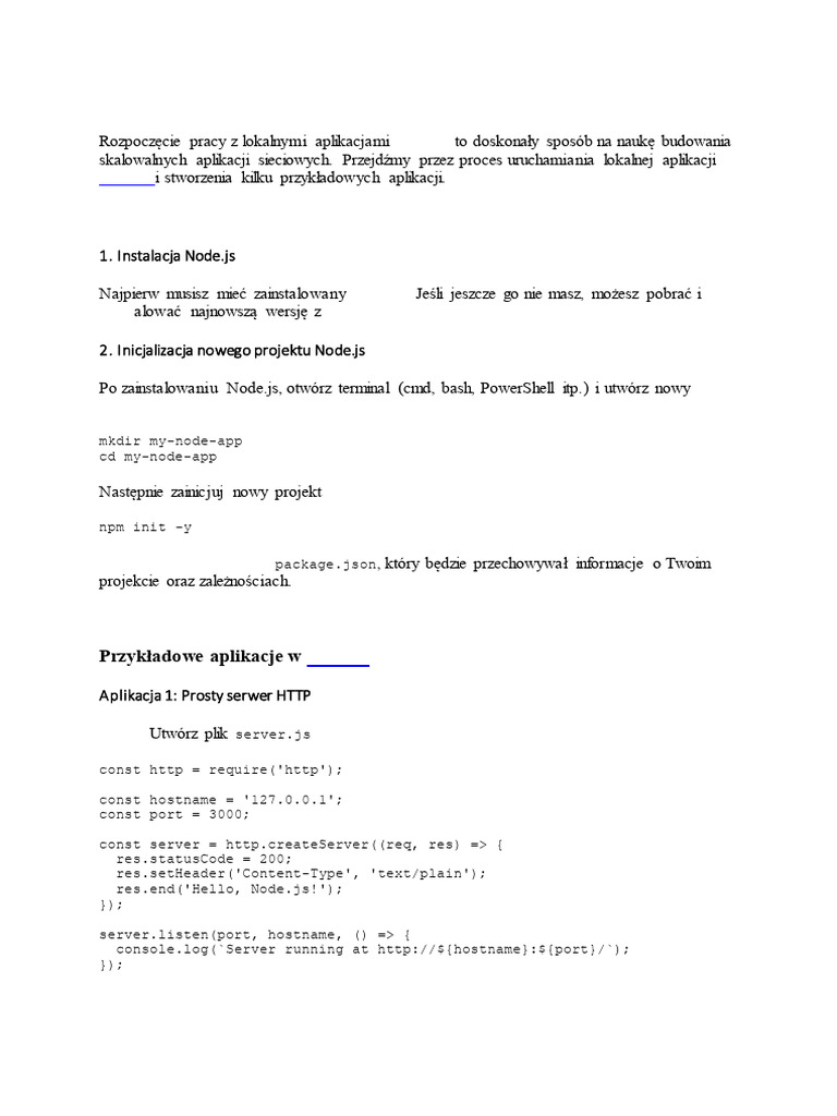 11 Node - Js - Uruchamianie Lokalnej Aplikacji Node | PDF
