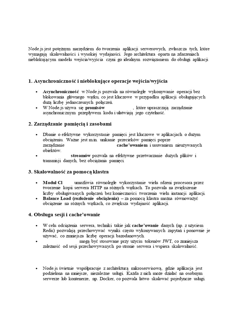 16 Node - Js - Kluczowe Techniki Node - Js Tworzenie Skalowalnych I Wydajnych Aplikacji | PDF