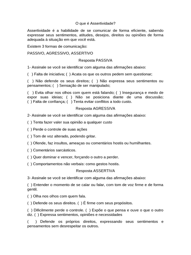 Guia Prático de Assertividade | PDF | Pensamento