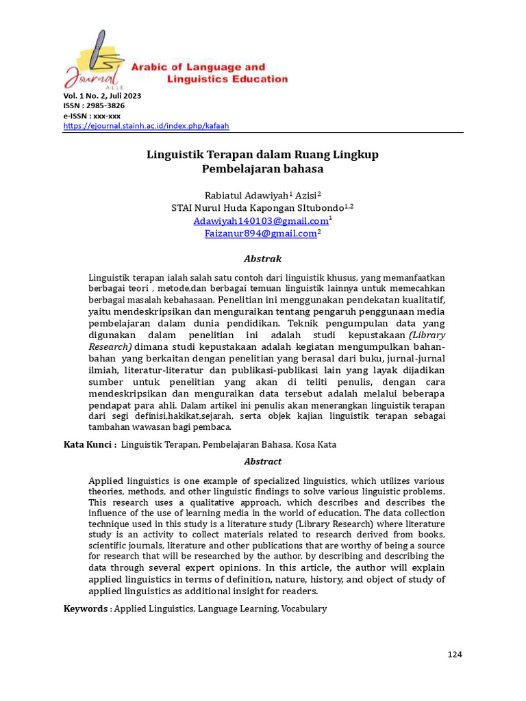 Linguistik Robiatul Adawiyah | PDF