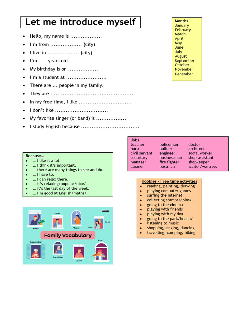 Personal Introduction Template | PDF
