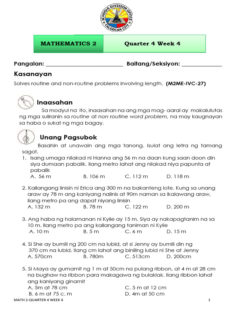 Math2 Q4 W4 | PDF