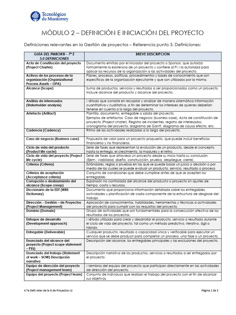 3_Te_Defs_relev_de_la_G_de_Proyectos_v2(4) | PDF | Gestión de proyectos | Evaluación del ciclo ...