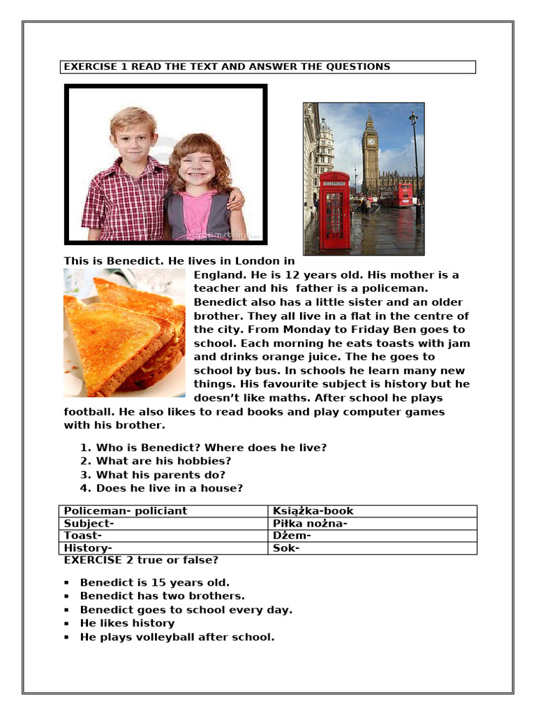 Reading Comprehension Fun Activities Games - 40878 | PDF