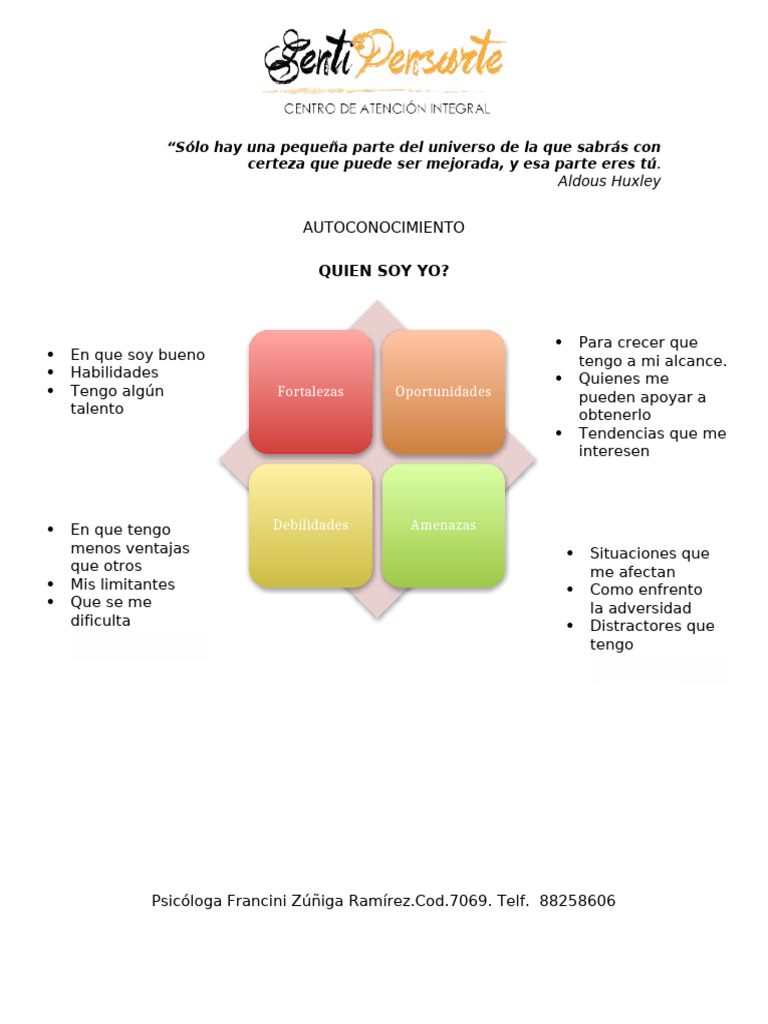 Autoconocimiento: Fortalezas y Debilidades | PDF