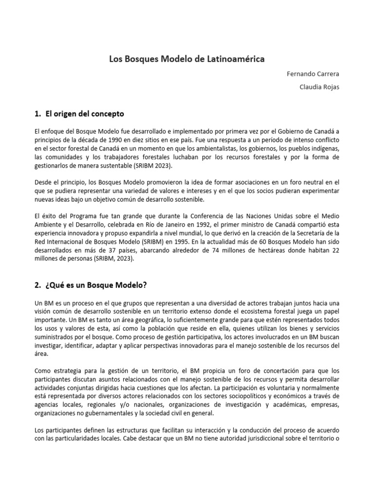 Los Bosques Modelo | PDF | Sustentabilidad | Los bosques