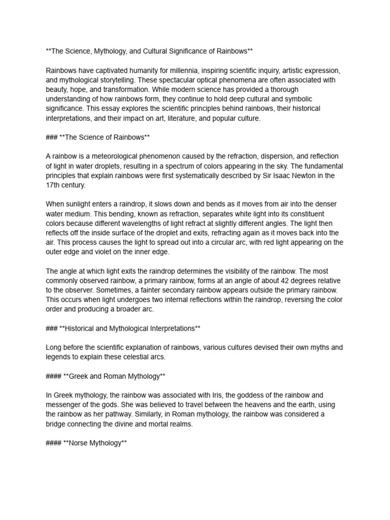 History and Significance of Rainbows | PDF | Rainbow