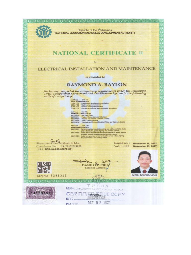 National Certificate | PDF