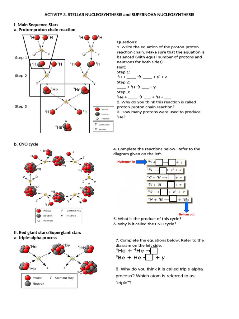 Stellar Nucleusynthesis Activity | PDF | Nuclear Physics | Nuclear ...