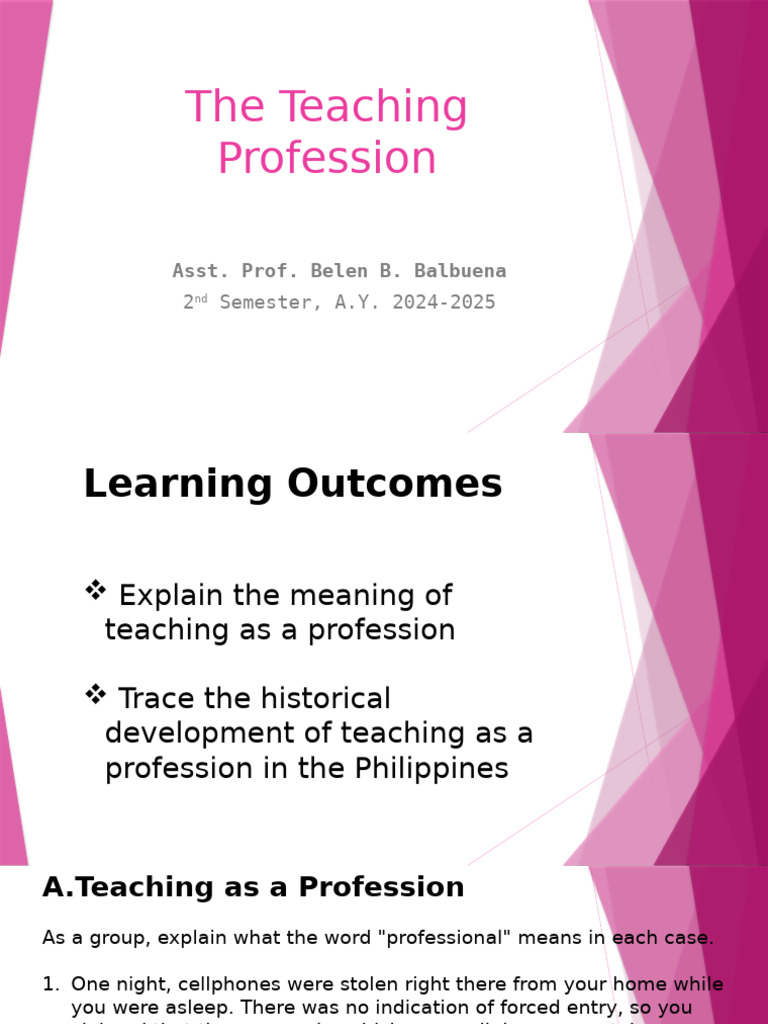 Lesson1 - The Teaching Profession | PDF | Profession | Teachers