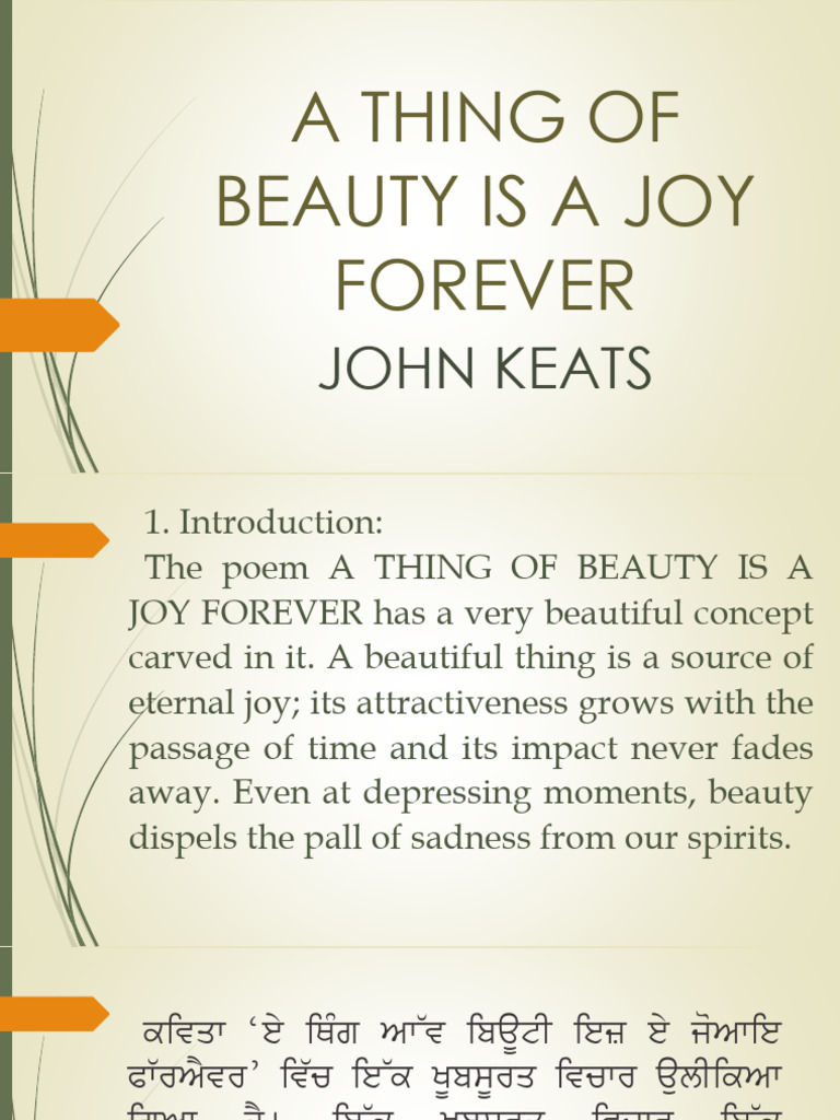 B6 A Thing of Beauty Is A Joy Forever | PDF