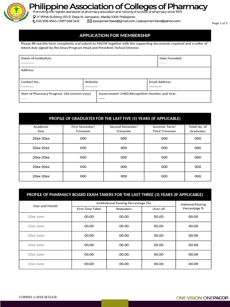 Pacop Application For Membership | PDF | Academic Term | Social ...