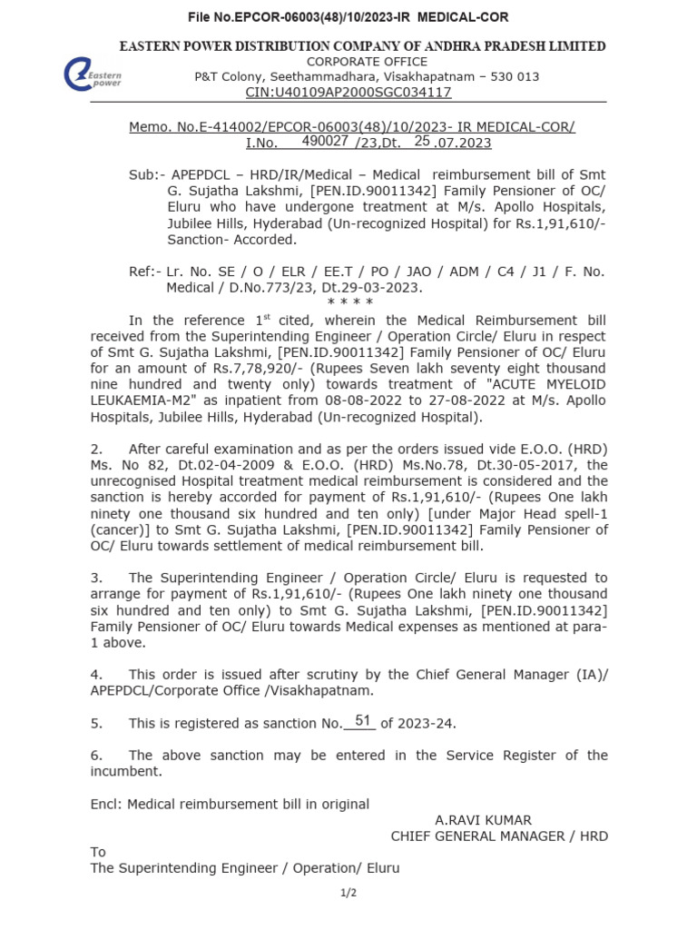 I 490027 DT 25-07-2023 G Sujatha Lakshmi MRB Sanction | PDF
