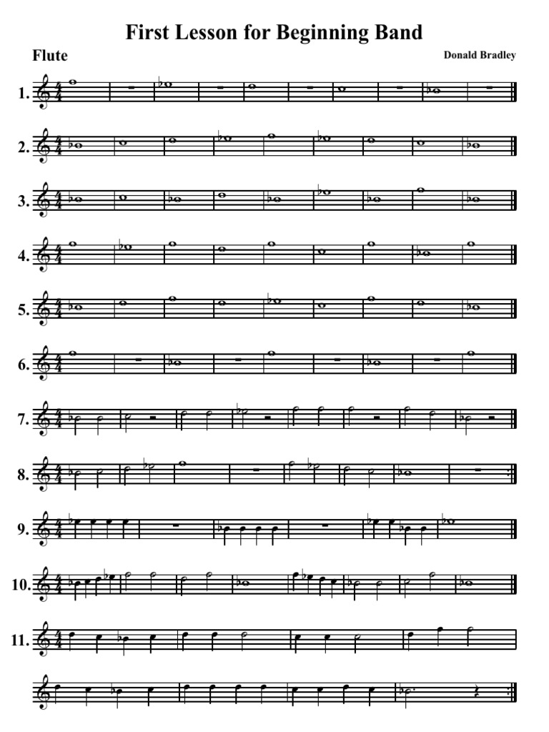 First Lesson For Beginning Band (Donald Bradley) | PDF