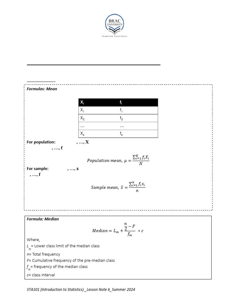 L6 - Group Mean, Mode, Median | PDF | Mode (Statistics) | Mean
