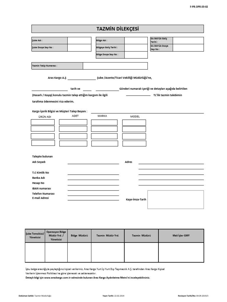 Tazmin Dilekçesi | PDF