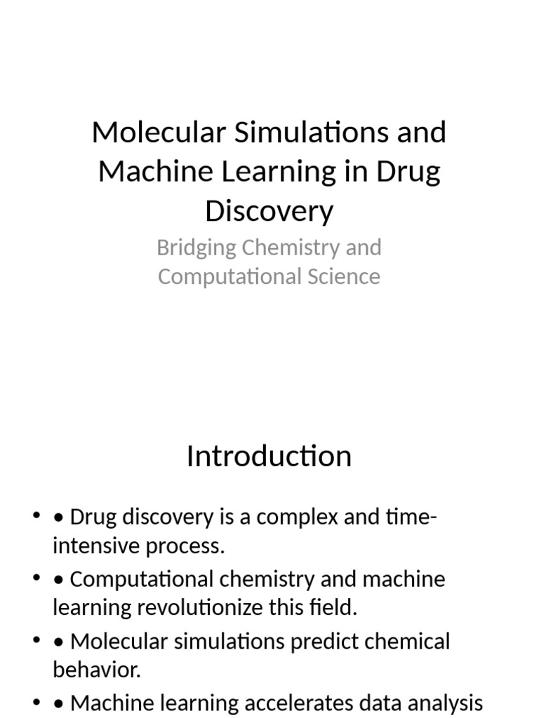 Drug Discovery: Molecular Simulations & AI | PDF | Drug Discovery ...
