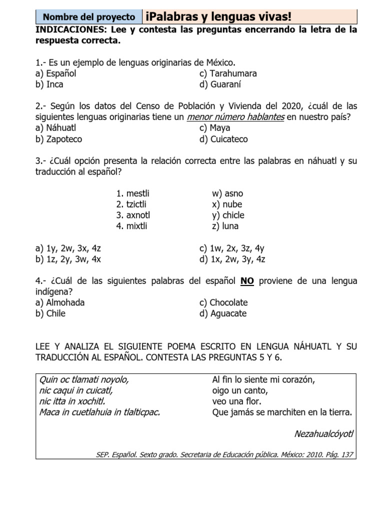 1 - Examen - 01 - Palabras - y - Lenguas - Vivas - (2024-2025) | PDF ...