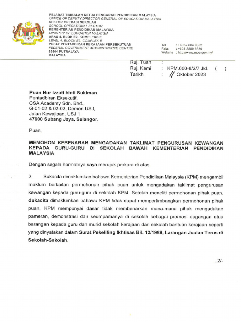 Csa Academy SDN BHD | PDF